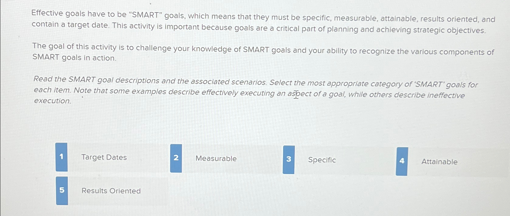 Solved Effective goals have to be "SMART" goals, which means | Chegg.com