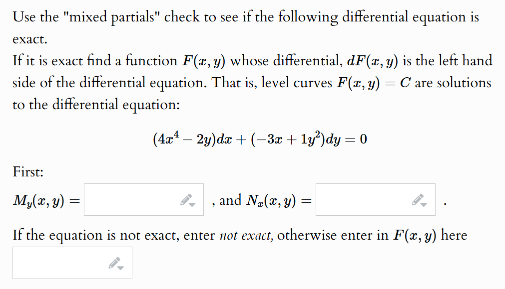 Solved Use the "mixed partials" check to ﻿see if ﻿the | Chegg.com