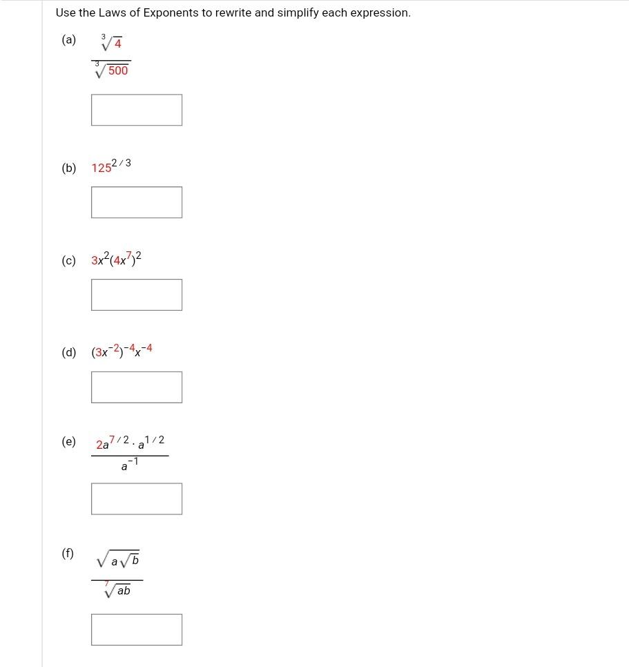 Solved Use the Laws of Exponents to rewrite and simplify | Chegg.com