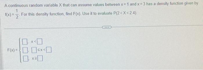 Solved A continuous random variable X that can assume values | Chegg.com