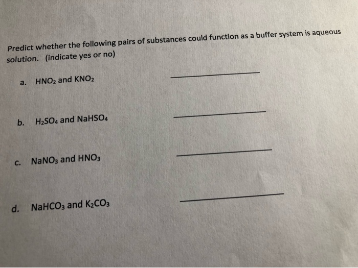 Solved Predict Whether The Following Pairs Of Substances