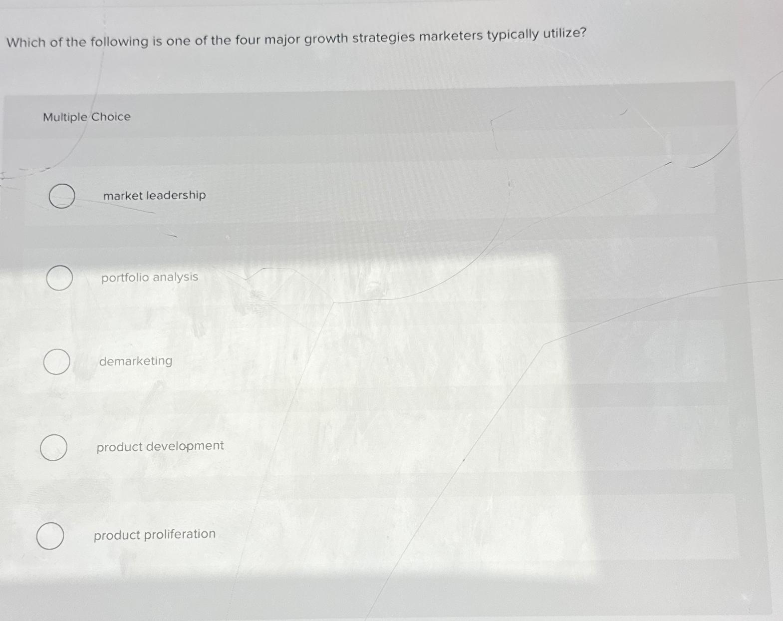 Solved Which of the following is one of the four major | Chegg.com