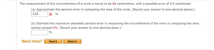 Solved The measurement of the circumference of a circle is | Chegg.com