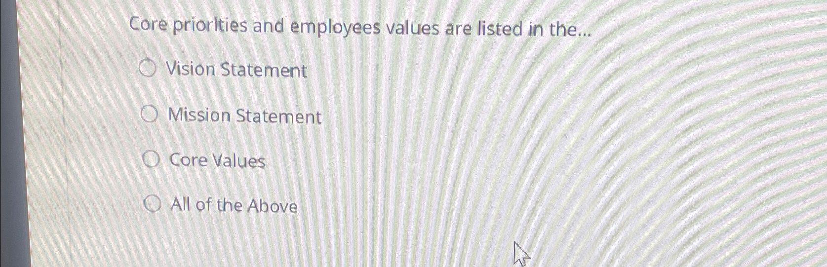 Solved Core priorities and employees values are listed in | Chegg.com