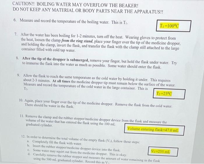 Solved CAUTION!! BOILING WATER MAY OVERFLOW THE BEAKER! DO | Chegg.com