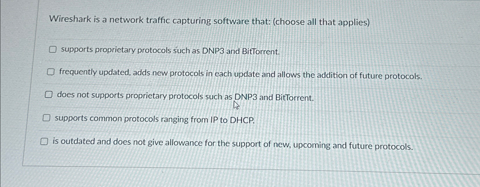 Solved Wireshark is a network traffic capturing software | Chegg.com