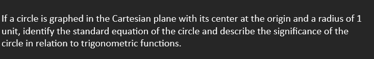 Solved If a circle is graphed in the Cartesian plane with | Chegg.com