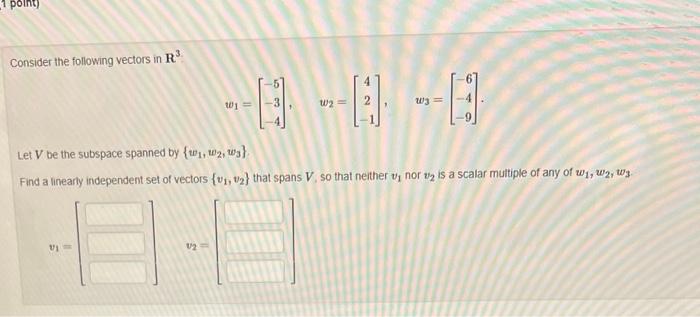 Solved Consider the following vectors in R3. | Chegg.com