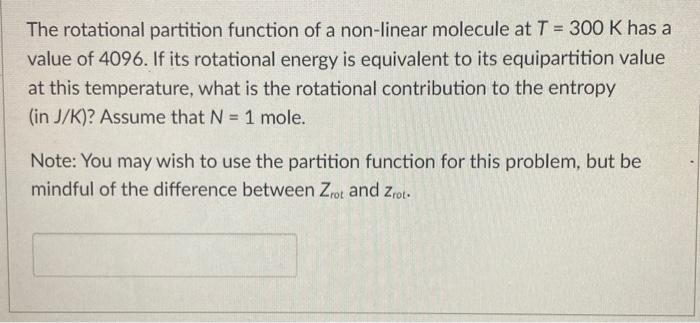 The rotational partition function of a non-linear | Chegg.com