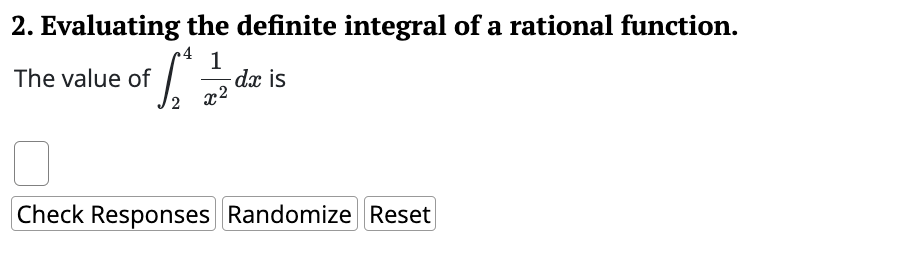 Solved Evaluating the definite integral of a rational | Chegg.com