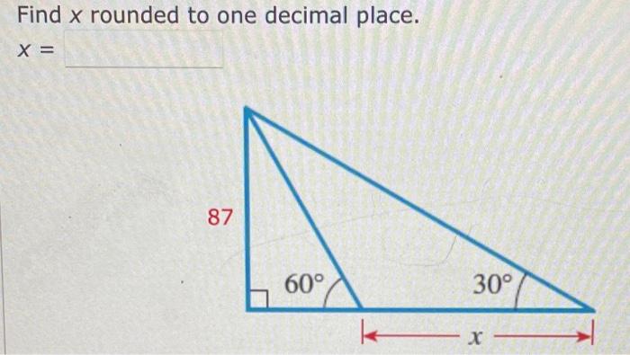 Solved Find x rounded to one decimal place. | Chegg.com