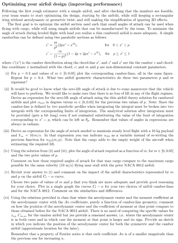 Solved Optimizing your airfoil design (improving | Chegg.com