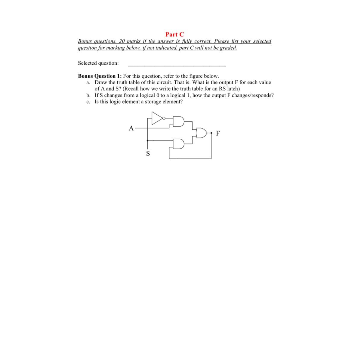 Solved Part CBonus questions. 20 ﻿marks if the answer is | Chegg.com