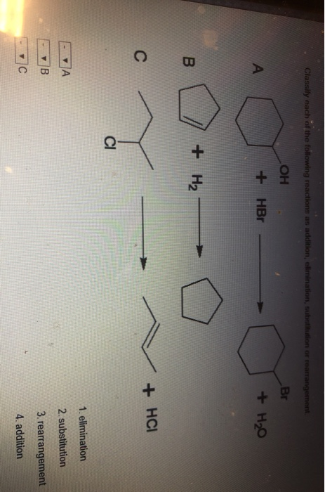 Solved Classily each of the following reactions an addition, | Chegg.com Solved Classily each of the following reactions an addition, | Chegg.com