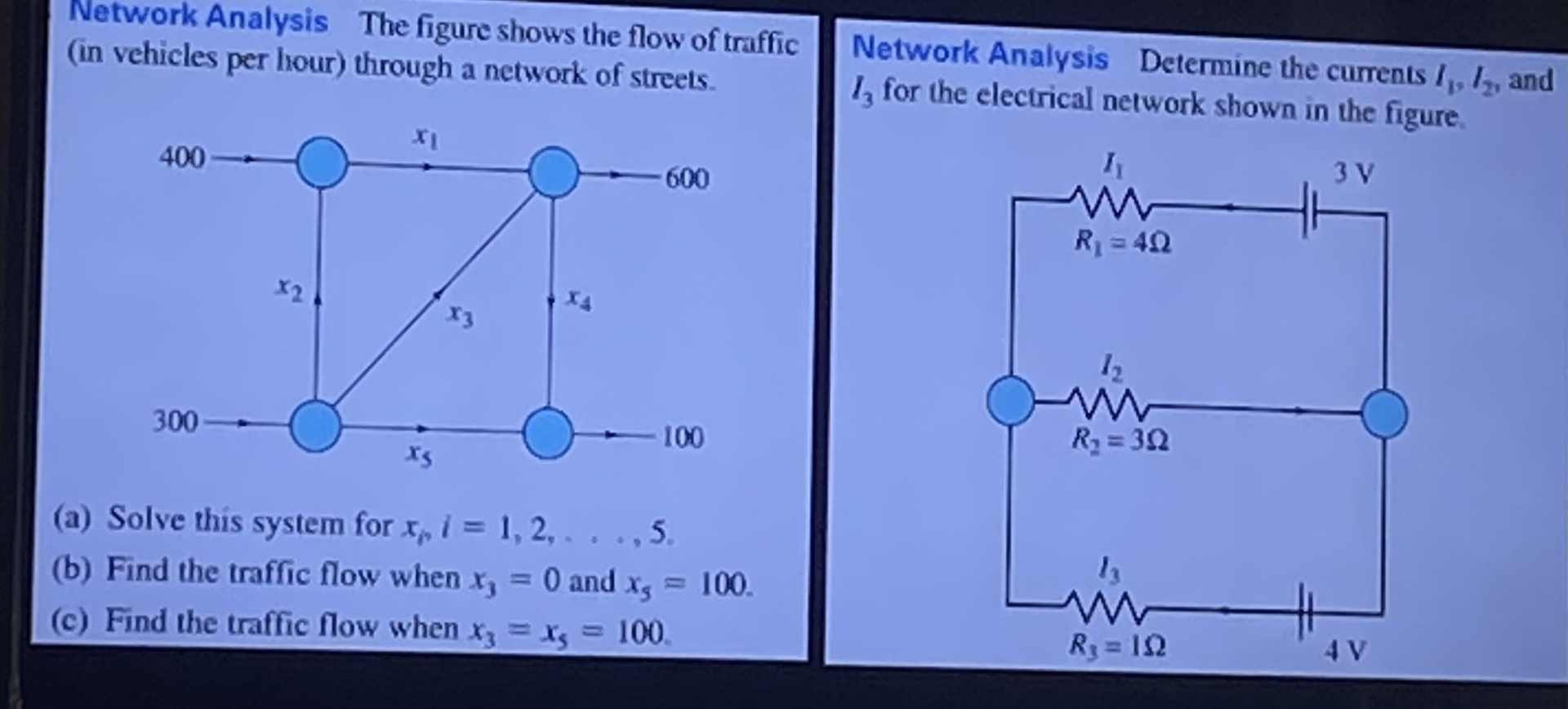 Solved Network Analysis The figure shows the flow of traffic | Chegg.com