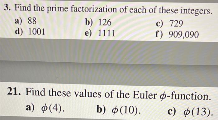 Solved 3. Find the prime factorization of each of these | Chegg.com