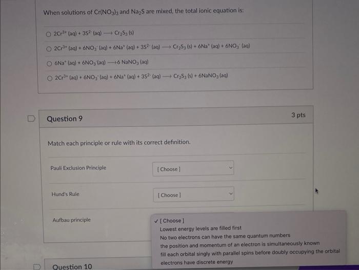 Solved When solutions of Cr(NO3)3 and Na2 S are mixed, the | Chegg.com