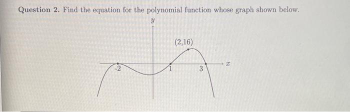 Solved Question 2. Find the equation for the polynomial | Chegg.com