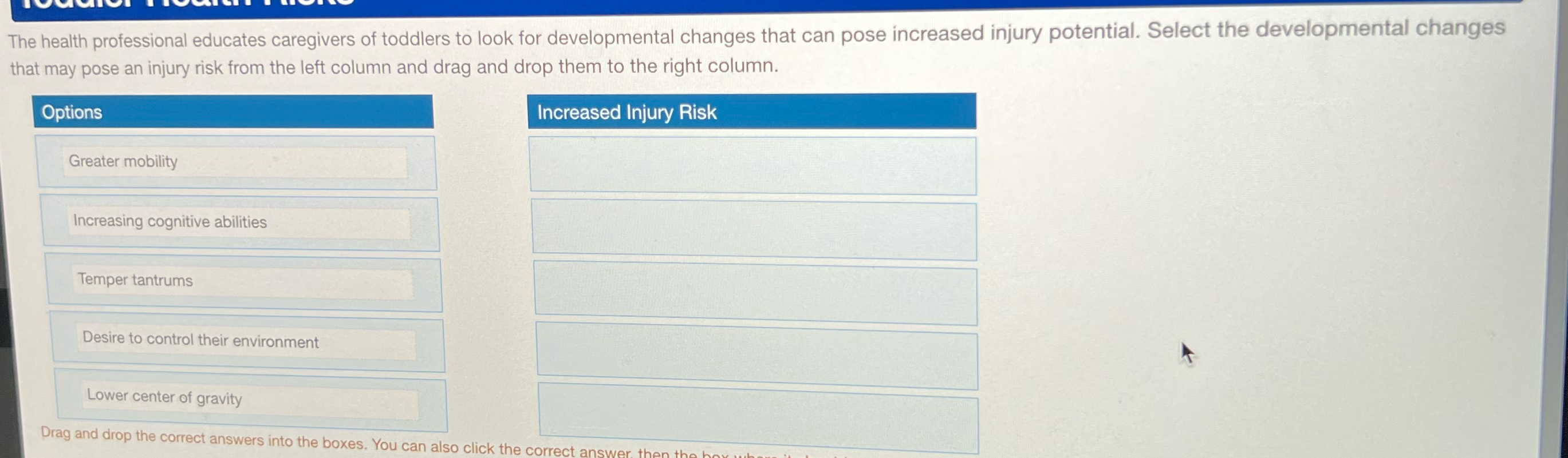 Solved The health professional educates caregivers of | Chegg.com