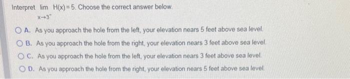 Solved On a hill there is a hole 4 feet deep. The function | Chegg.com