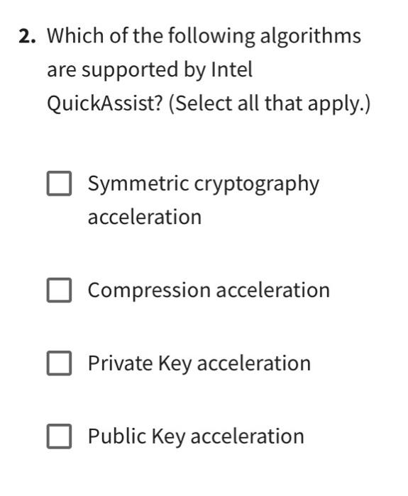 Solved 2 Which Of The Following Algorithms Are Supported By 8563