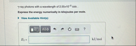 Solved γ-ray photons with a wavelength of | Chegg.com