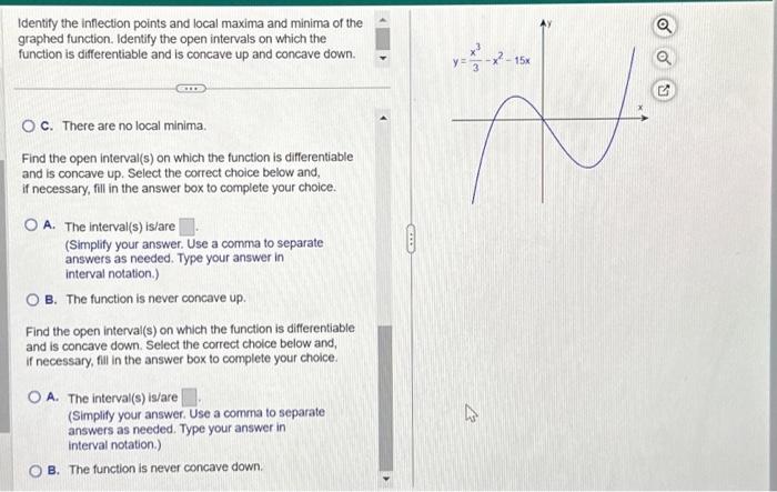 Solved Identify the inflection points and local maxima and | Chegg.com