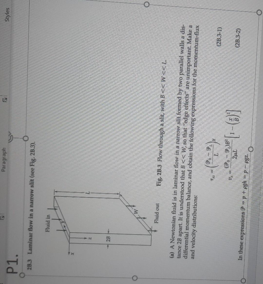 Solved 2B.3 Flow through a slit, with B | Chegg.com