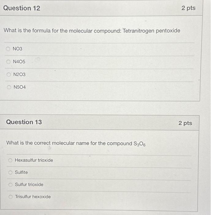 Solved What is the formula for the molecular compound: | Chegg.com