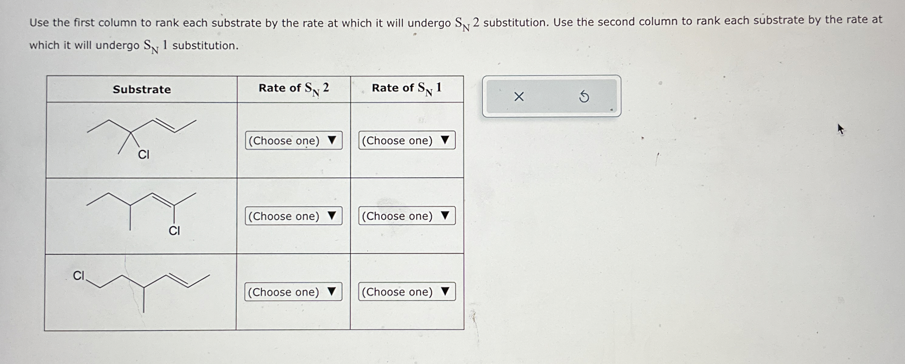 Solved Use the first column to rank each substrate by the | Chegg.com
