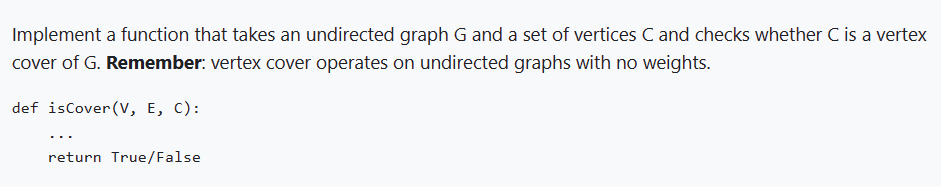 Solved Implement a function that takes an undirected graph G | Chegg.com