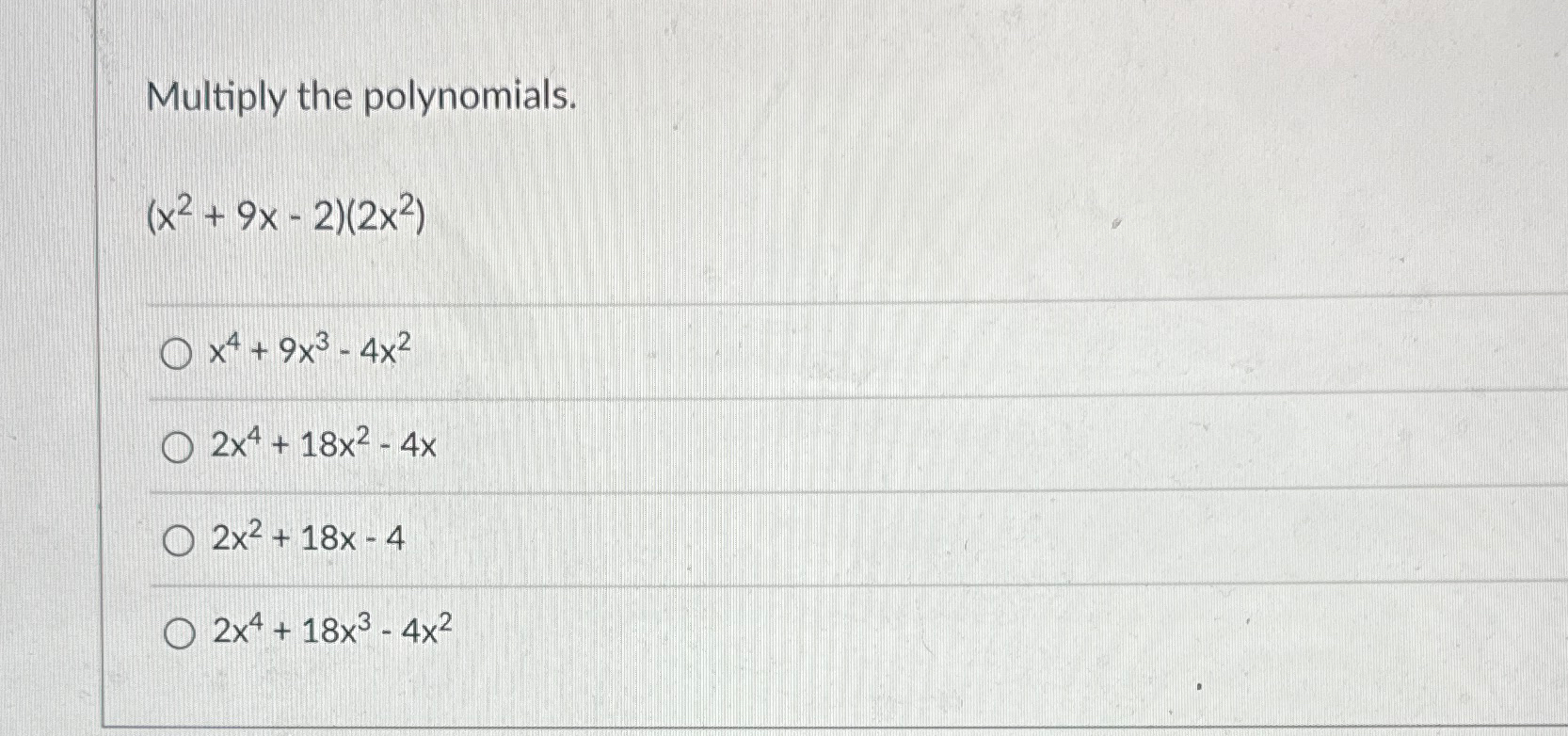 Solved Multiply the | Chegg.com