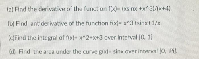 Solved Answer the following 4 part question. Please show | Chegg.com