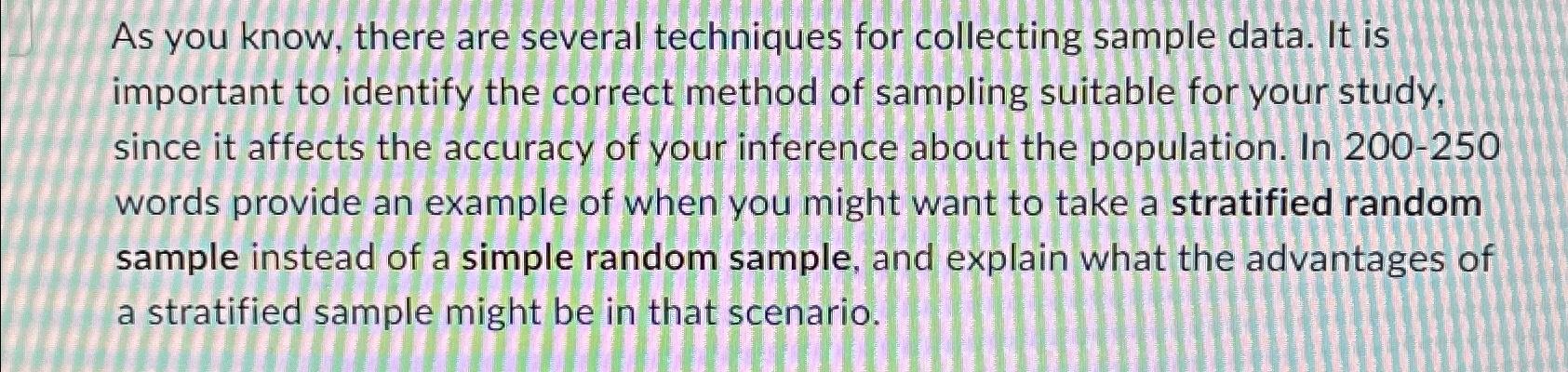 Solved As you know, there are several techniques for | Chegg.com
