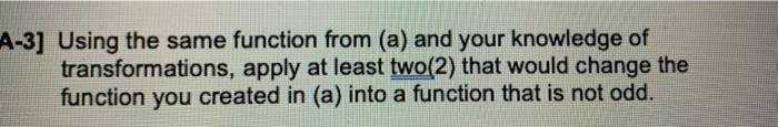 Solved A-3] Using the same function from (a) and your | Chegg.com