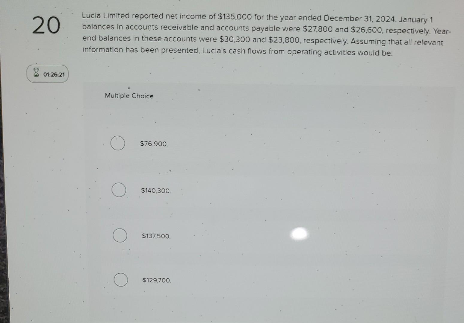 Solved Lucia Limited reported net income of $135,000 for the | Chegg.com