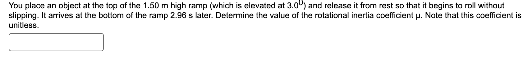 Solved You place an object at the top of the 1.50m ﻿high | Chegg.com