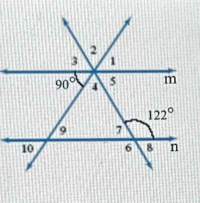 Solved In this exercise, lines m and n are parallel. Find | Chegg.com