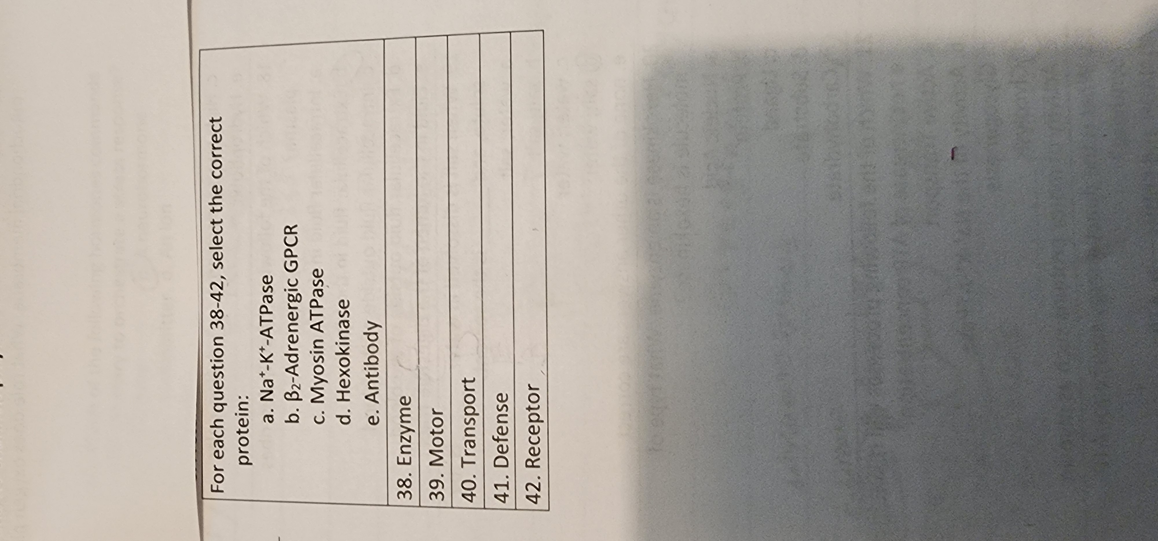 Solved For each question 38-42, ﻿select the | Chegg.com