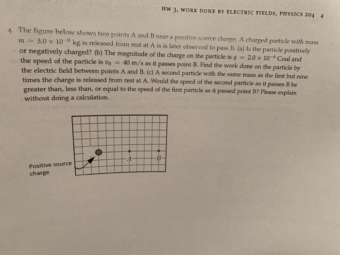 Solved HW 3, WORK DONE BY ELECTRIC FIELDS, PHYSICS 2044 4. | Chegg.com