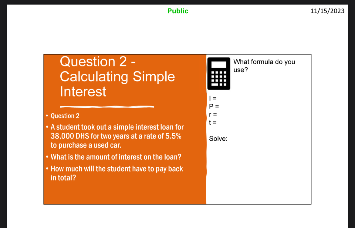 Solved Public1115?2023Question 2 -Calculating Simple | Chegg.com