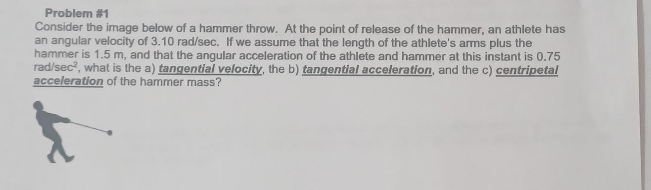 Solved Problem \#1 Consider the image below of a hammer | Chegg.com