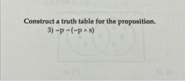 Solved Construct a truth table for the proposition. 3) | Chegg.com