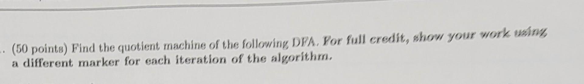 Solved (50 points) Find the quotient machine of the | Chegg.com