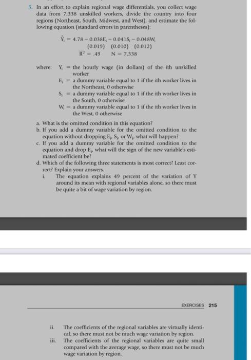 Solved 1. Studenmund, Chapter 4, Problem \#4: Wall Street | Chegg.com