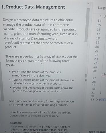 Solved Product Data ManagementDesign a prototype data | Chegg.com