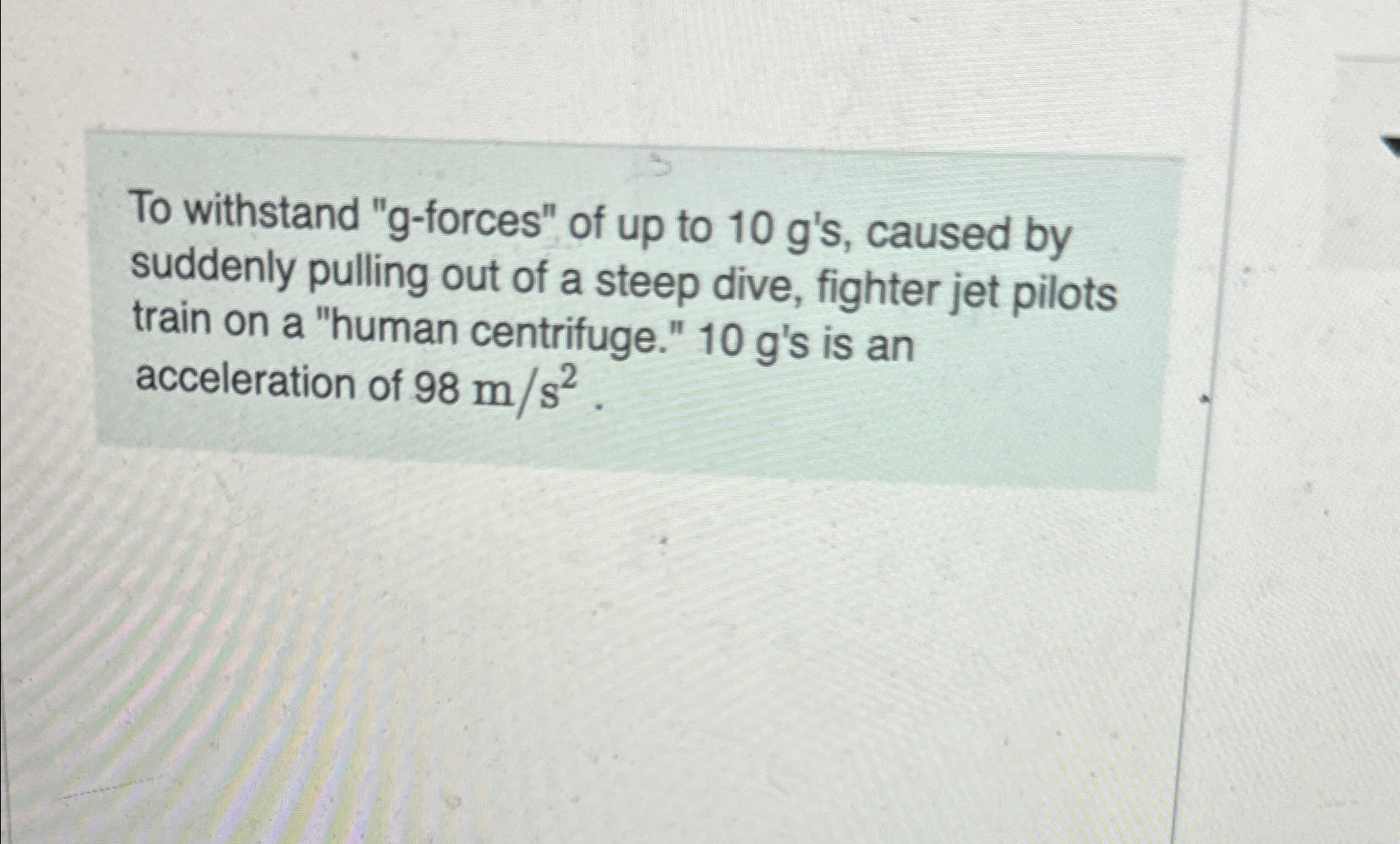 Solved To withstand "g-forces" of up to 10g 's, ﻿caused by | Chegg.com