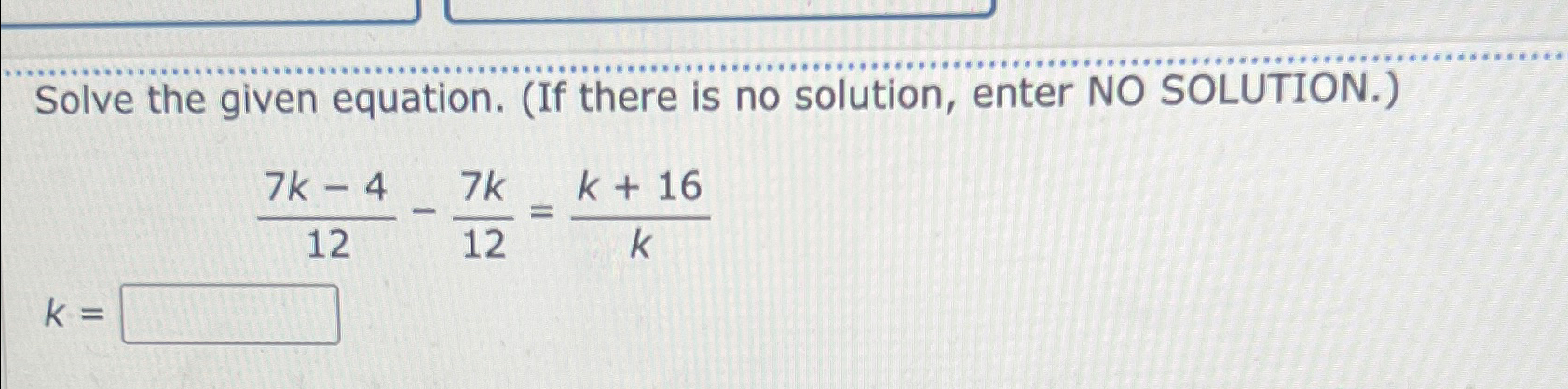 Solved Solve the given equation. (If there is no solution, | Chegg.com