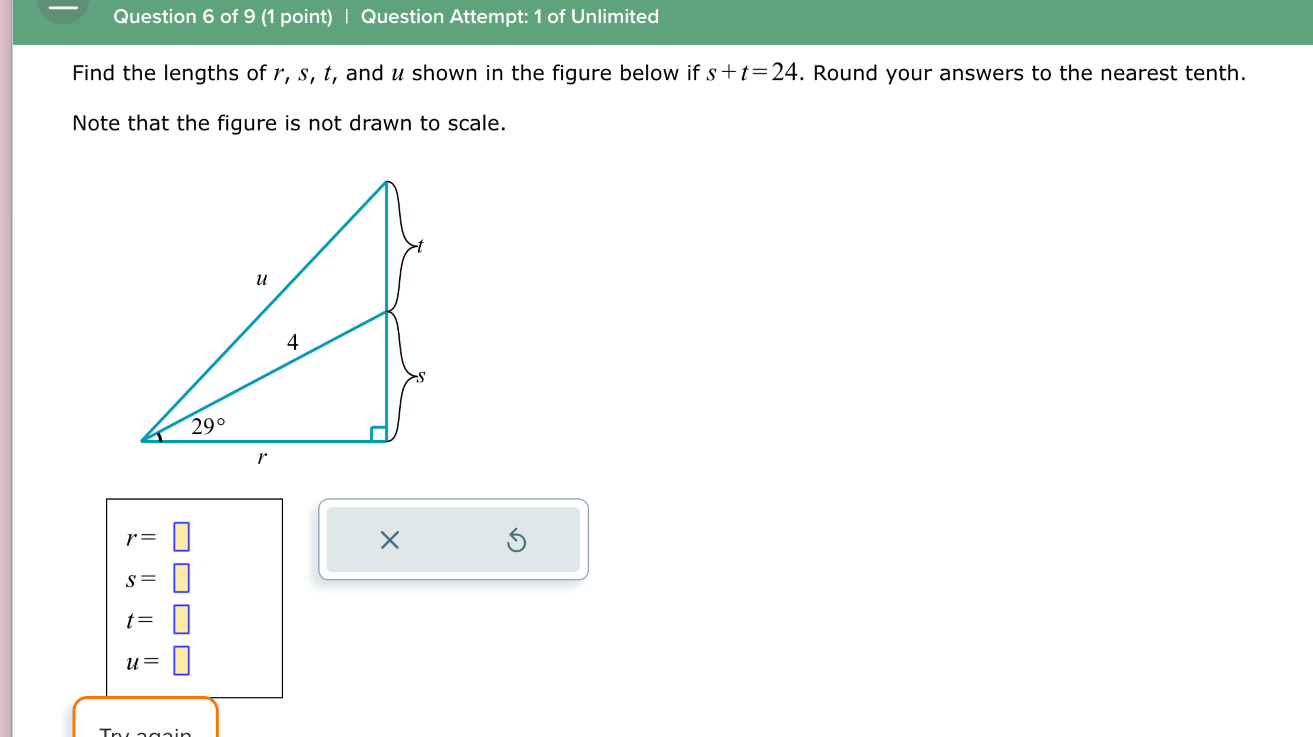 Solved Find the lengths of r,s,t, ﻿and u ﻿shown in the | Chegg.com