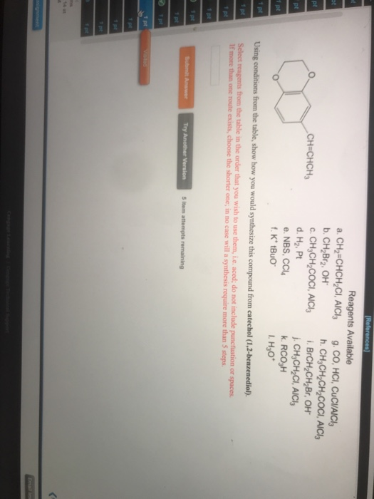 Solved (References) CH=CHCH Reagents Available aCH2-CHCH,CI, | Chegg.com
